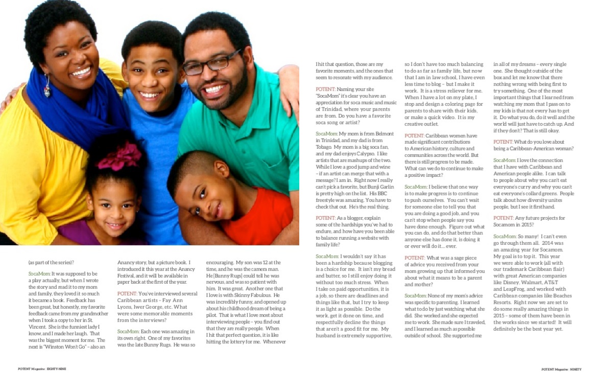 Interview in Potent Magazine - Socamom